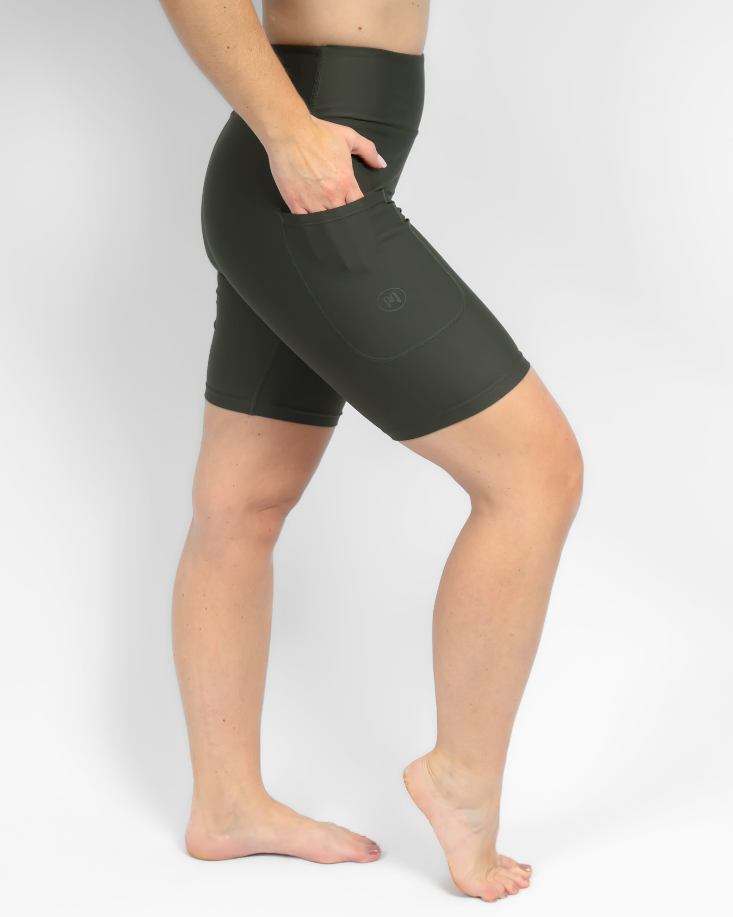 Eva Deep Olive Compression Shorts – Maya Freya