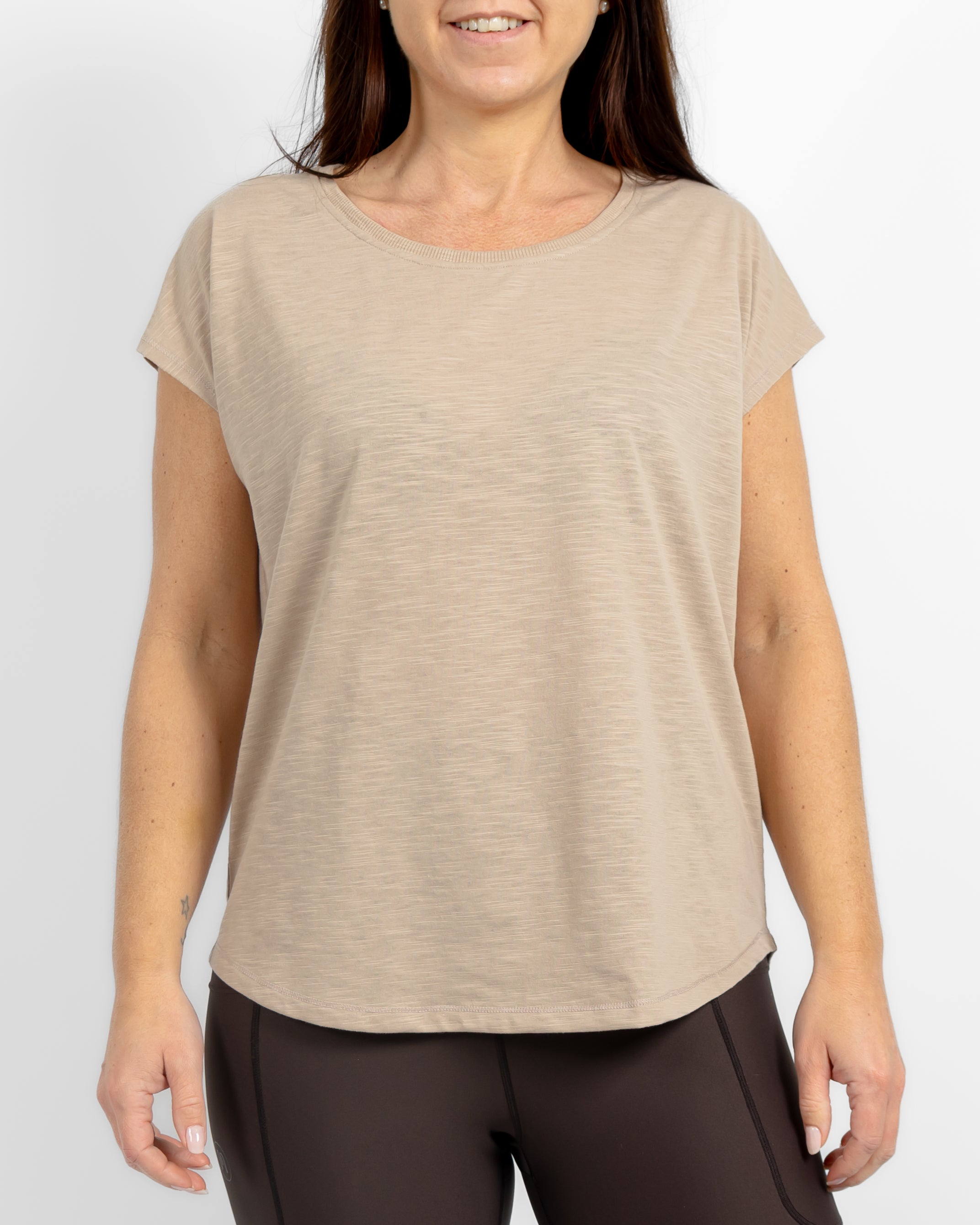 Marley Relaxed Beige T-Shirt – Maya Freya