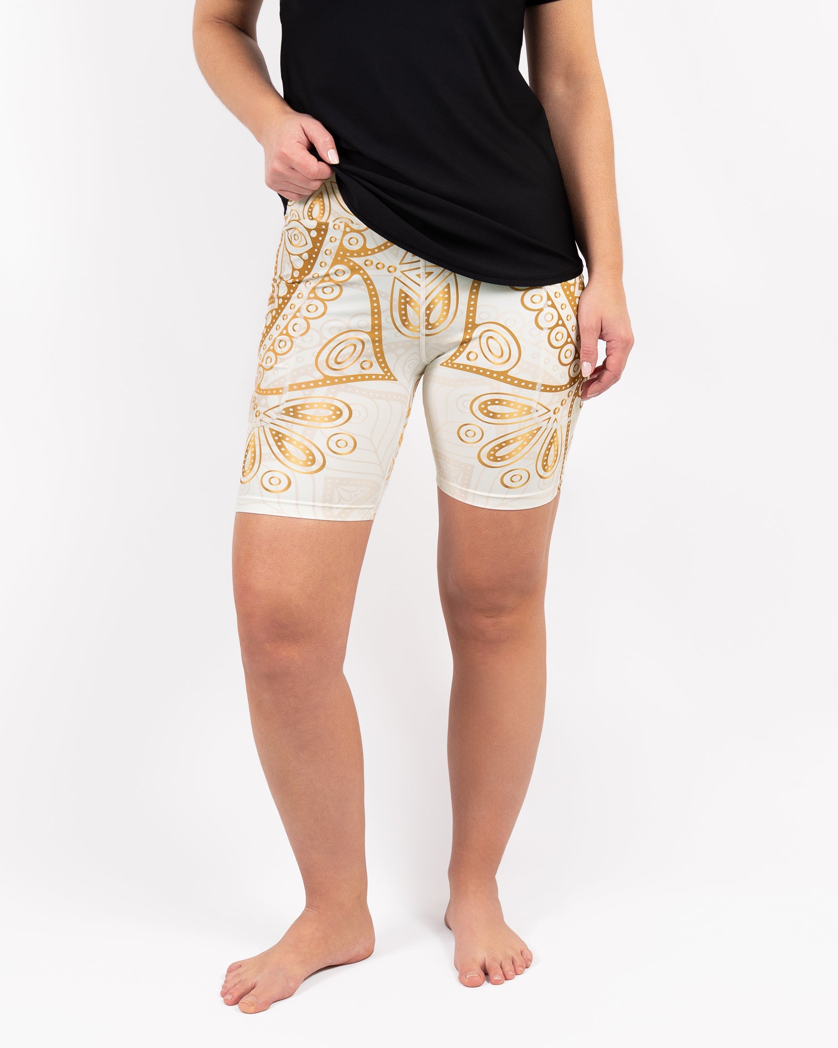 Signature White Mandala Shorts – Maya Freya